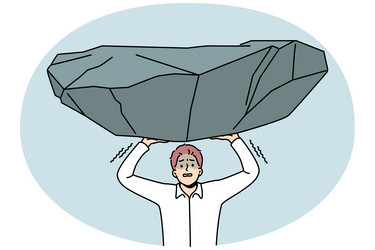 Stressed holding heavy burden Royalty Free Vector Image