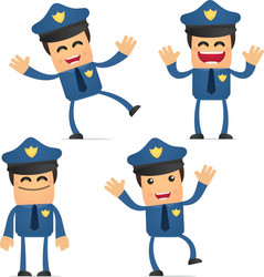 Cartoon police officer policeman stop crime Vector Image