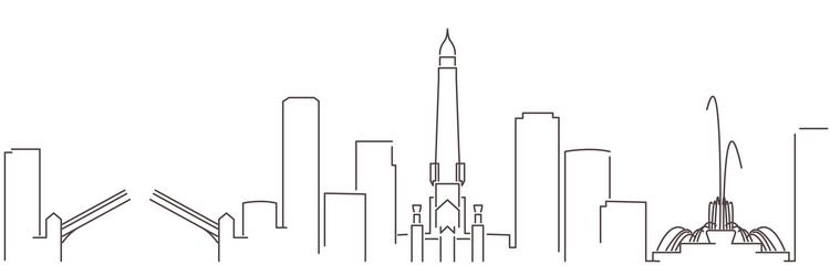 Simple Chicago Skyline Drawing
