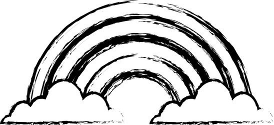 Clouds and rainbow forecast climate icon Vector Image