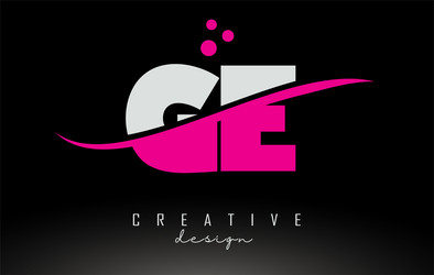 Ge modern letter logo design with swoosh Vector Image