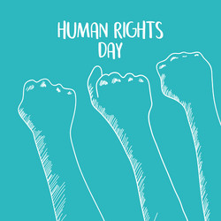 Human rights day design with sketch protesting Vector Image