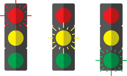 Go sign green color icon in flat style Royalty Free Vector