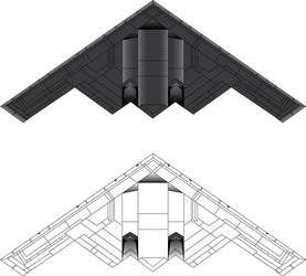 Us b-2 bomber front view Royalty Free Vector Image