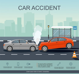 Transport accident in urban landscape Royalty Free Vector