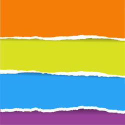 Collection of elongated torn color paper scraps Vector Image