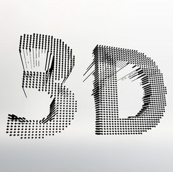 Inscription-3d of 3d word Royalty Free Vector Image