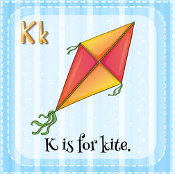 Flashcard letter k is for kite Royalty Free Vector Image