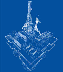 Offshore jack up rig in the middle sea oil Vector Image