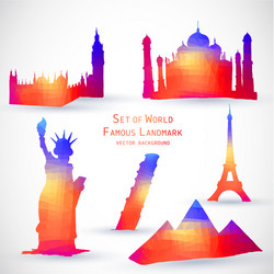 Famous cities set Royalty Free Vector Image - VectorStock