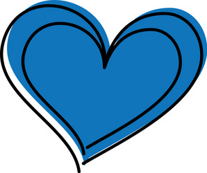 Blue drawing heart love romance passion Royalty Free Vector