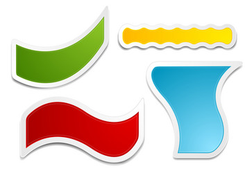 Abstract bright wavy stickers design set Vector Image