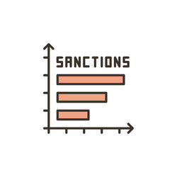 Sanctions chart concept colored icon or symbol Vector Image