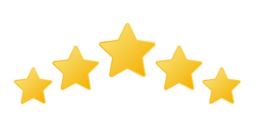 Five stars icon in flat style customer product Vector Image
