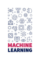 Machine learning vertical colored banner in thin Vector Image