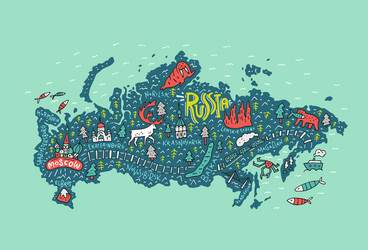 Cartoon map of moscow Royalty Free Vector Image