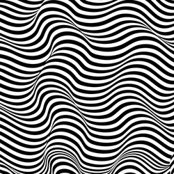 Abstract black and white wavy line optical Vector Image