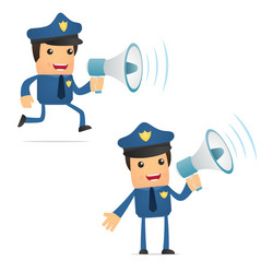 Cartoon police officer policeman stop crime Vector Image