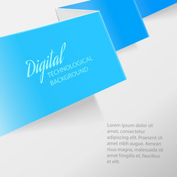 Blue and magenta folded paper letter m Royalty Free Vector