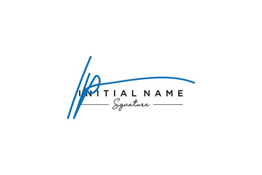 Initial ip signature logo template hand drawn Vector Image