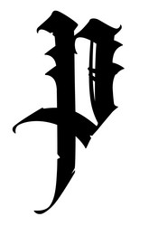 Letter P in Gothic Style Alphabet Vector Images (40)