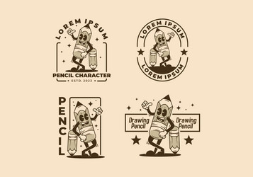 Mascot character design of standing drawing Vector Image