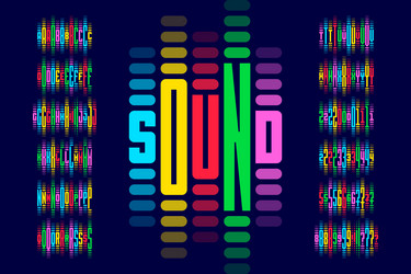 Sound wave style font design alphabet letters Vector Image