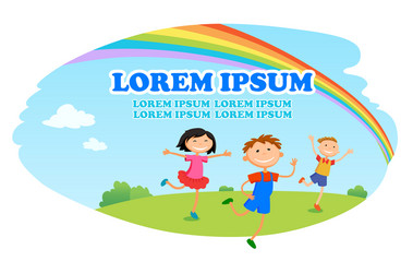 Children play clouds design over sky background Vector Image