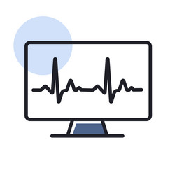 Computer diagnostics icon medical sign Royalty Free Vector