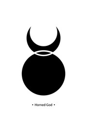 Horned god wiccan icon nature sexuality Royalty Free Vector