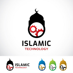 Islamic technology logo design template Royalty Free Vector