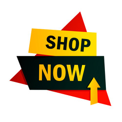 Shop now black and red banner design Royalty Free Vector