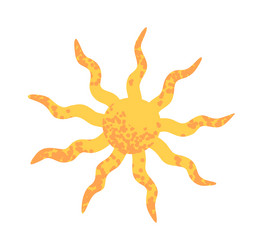 Sun yellow icon warm summer weather symbol Vector Image