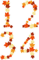 Autumn stylized alphabet with foliage letter r Vector Image