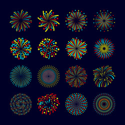 Firework flat set Royalty Free Vector Image - VectorStock