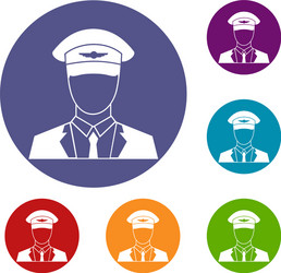 Pilot icons set Royalty Free Vector Image - VectorStock