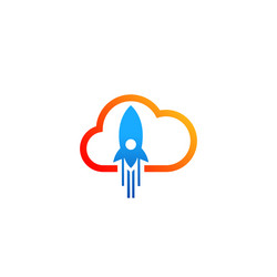 Rocket cloud logo design template tech Royalty Free Vector