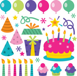 Lets party clip art collection Royalty Free Vector Image