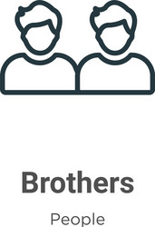 Brother outline icon thin line black Royalty Free Vector