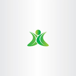 Green man icon running logo Royalty Free Vector Image