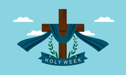 Flat design holy week concept logo Royalty Free Vector Image