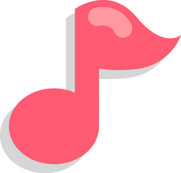 Hot pink music note icon on white background Vector Image