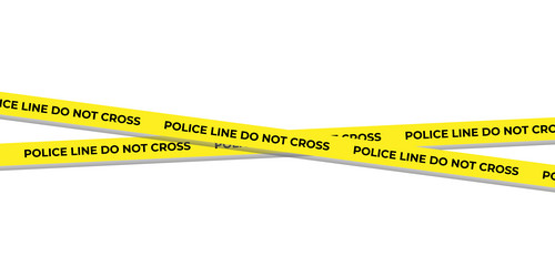 Police yellow stop line on transparent background Vector Image