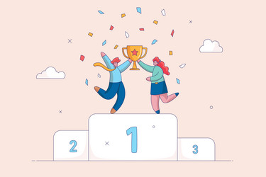 Team victory concept success win together Vector Image