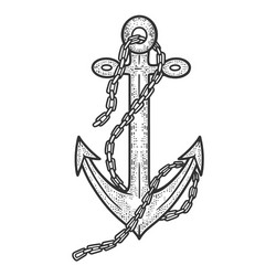Anchor with compass engraving Royalty Free Vector Image