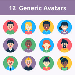 Modern circle avatars set Royalty Free Vector Image
