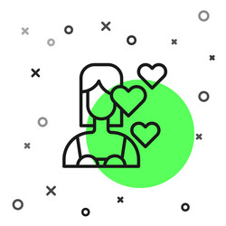 Black line love yourself icon isolated on white Vector Image