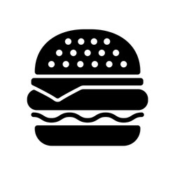 Burger icon fast food sign Royalty Free Vector Image