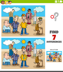 Differences educational task with cartoon people Vector Image
