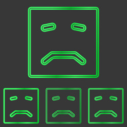 Golden sad face logo design set Royalty Free Vector Image